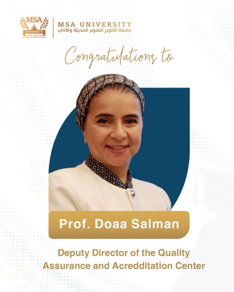 Congratulations to Professor Doaa Salman – October University for ...